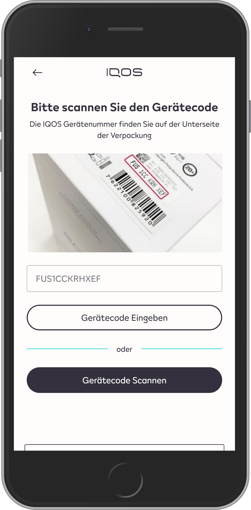 Erläuterung der IQOS ILUMA Registrierung